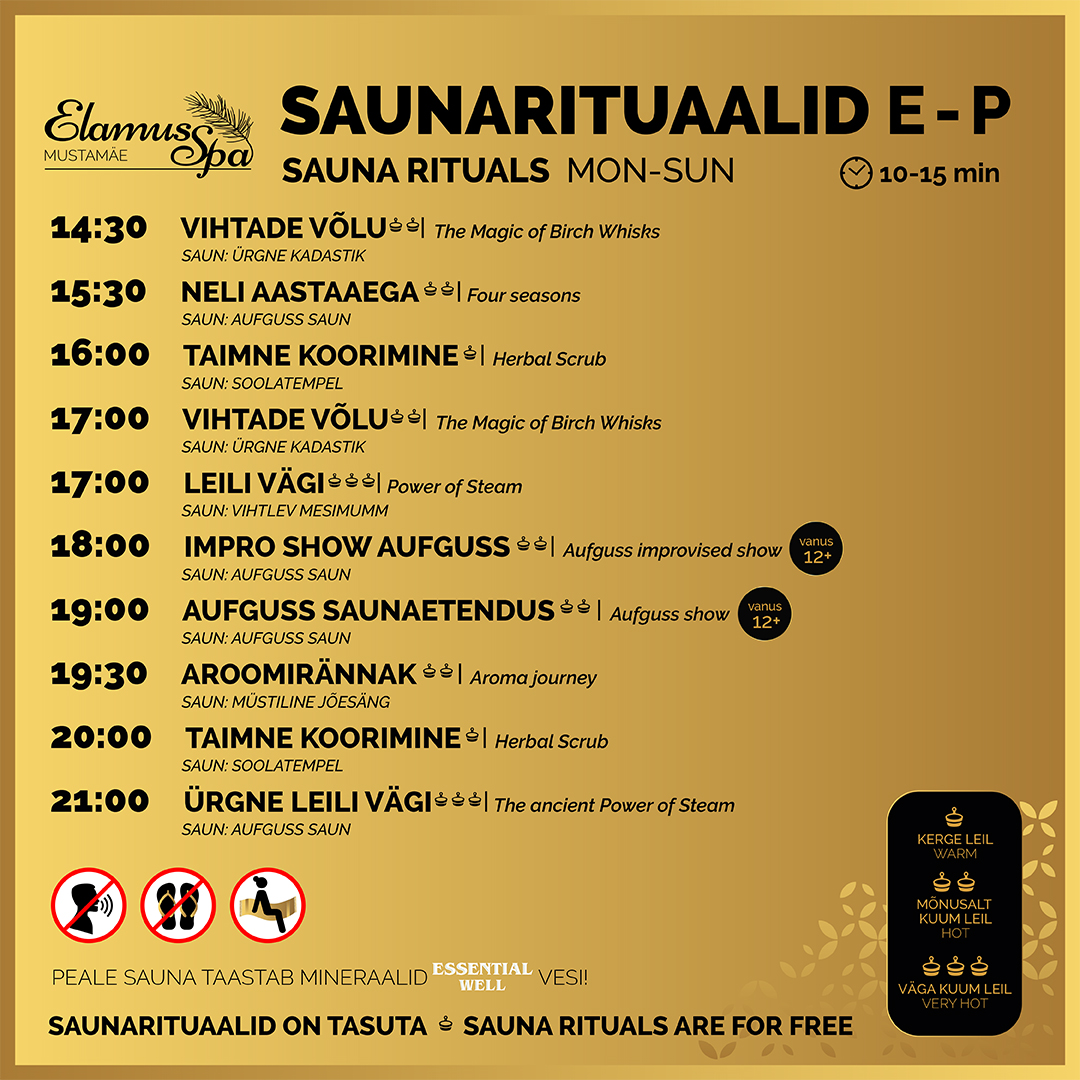 Saunarituaalid - Elamus Spa
